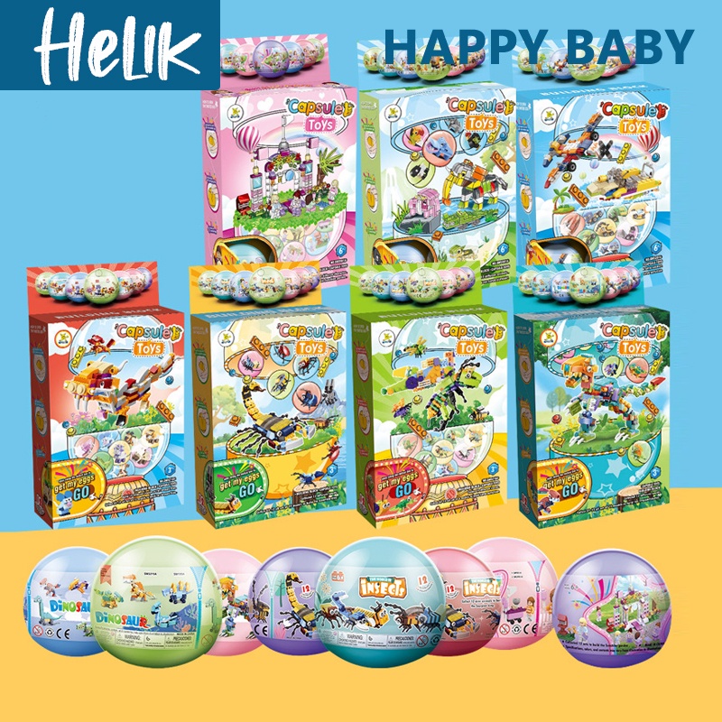 Jual Kapsul Mainan Blok Bangunan Telur Kejutan 12 Model 1 Set | Shopee ...