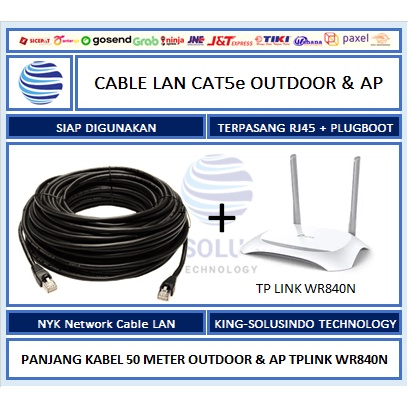 Jual Kabel LAN Outdoor 50 Meter FTP dan Access Point TP-LINK TL-WR840N ...