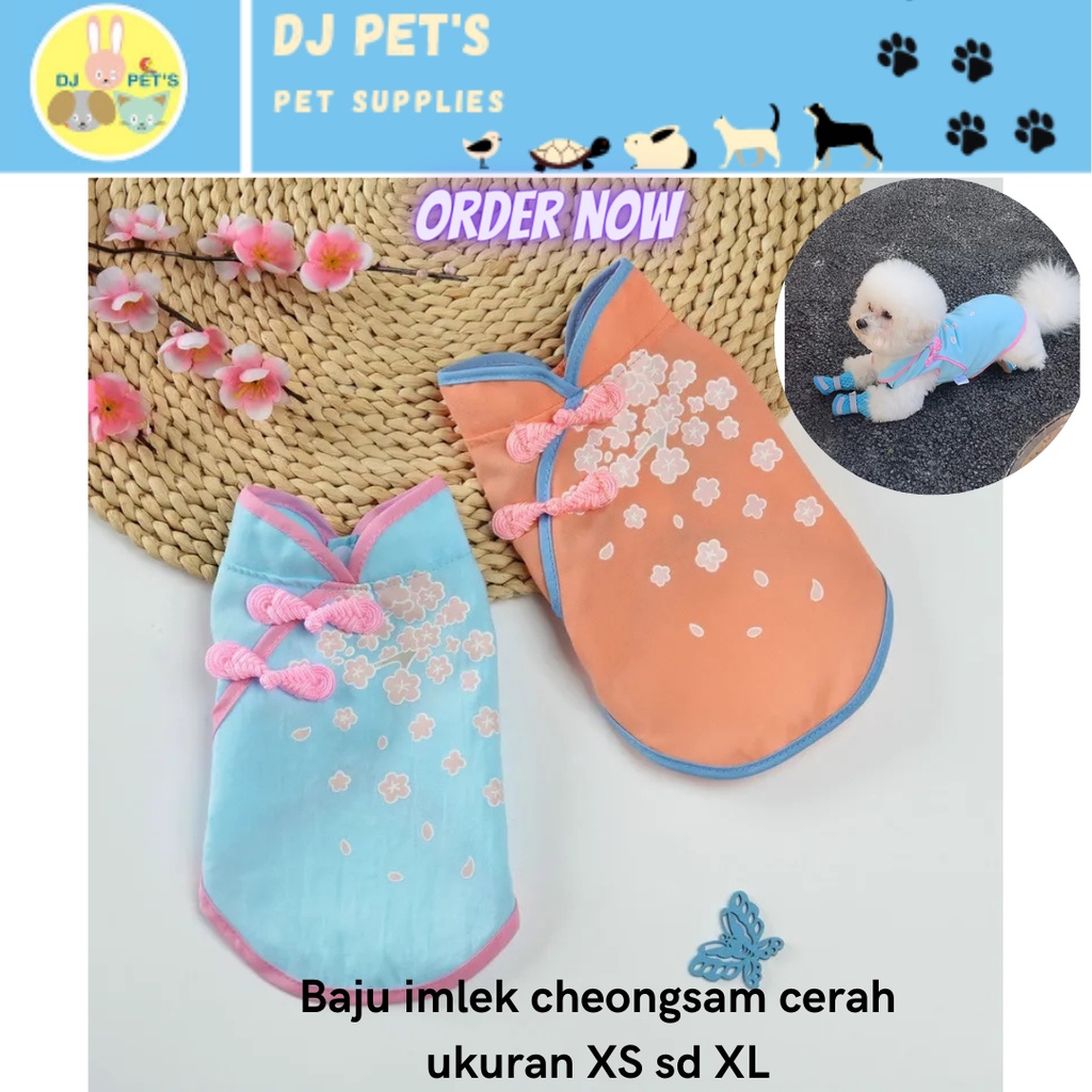 Jual baju anjing dan kucing baju imlek cheongsam hewan anabul dengan warna cerah | Shopee Indonesia
