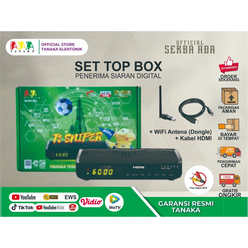 Jual Set Top Box Tanaka Smart TV DVB T2 SNIPER ORIGINAL PENERIMA SIARAN ...