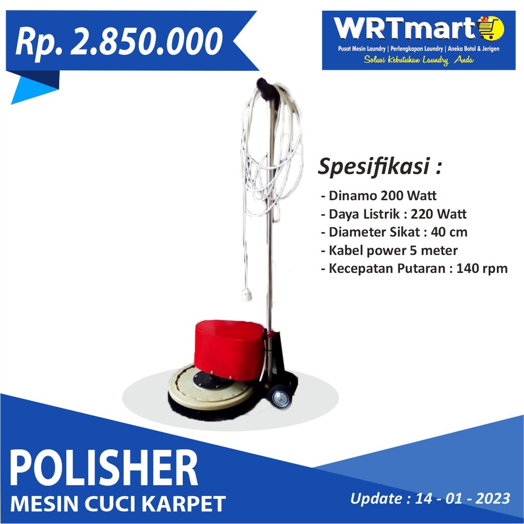 Jual [New] Mesin Polisher Karpet Laundry Simple Original Murah Daya ...