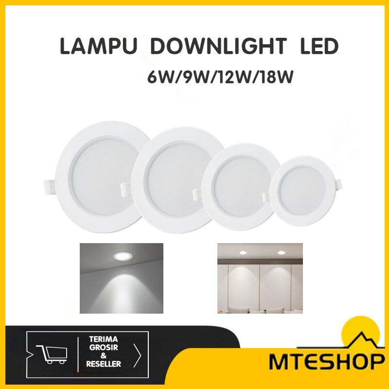 Jual MTE Lampu Downlight LED Panel 6W/9W/12W/18W PUTIH Tipis Bulat ...
