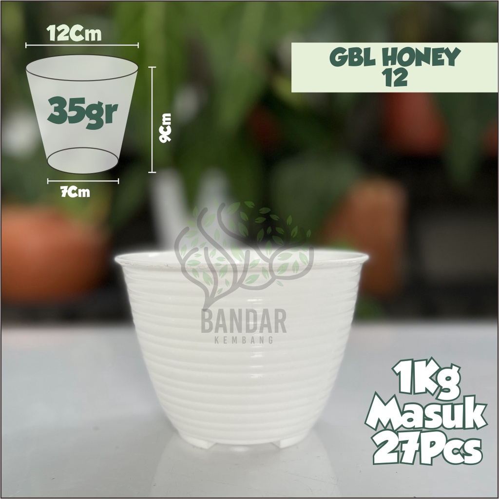 Jual Pot GBL Honey 12, pot bunga tanaman hias gbl madu ukuran 12 bagus aesthetic mirip pot tawon ...