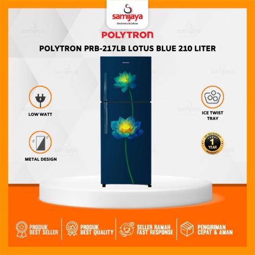 Jual KULKAS 2 PINTU POLYTRON PRB-217 LB / PRB 217LB BLUE LOTUS 210 ...