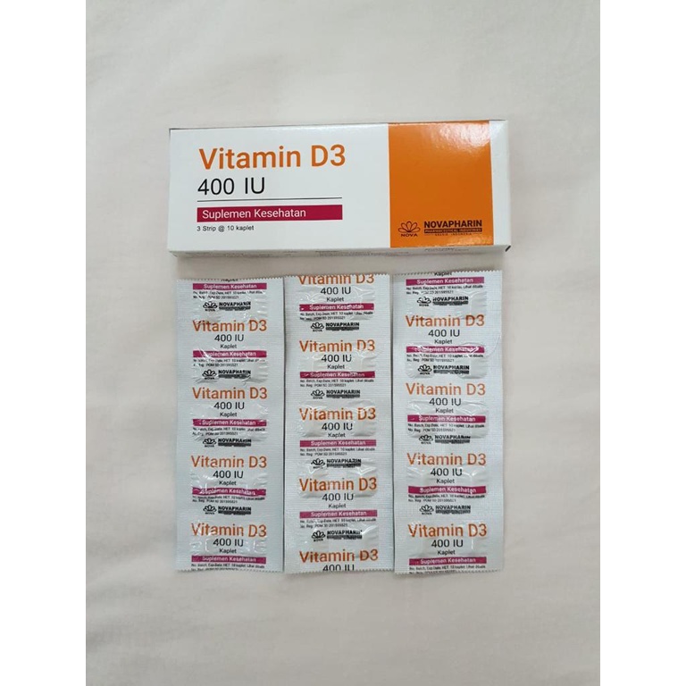 Jual Fasfit D VITAMIN D3 400 IU / VITAMIN D3 400 IU / Novapharin (1 box/ 30 Kaplet) | Shopee ...