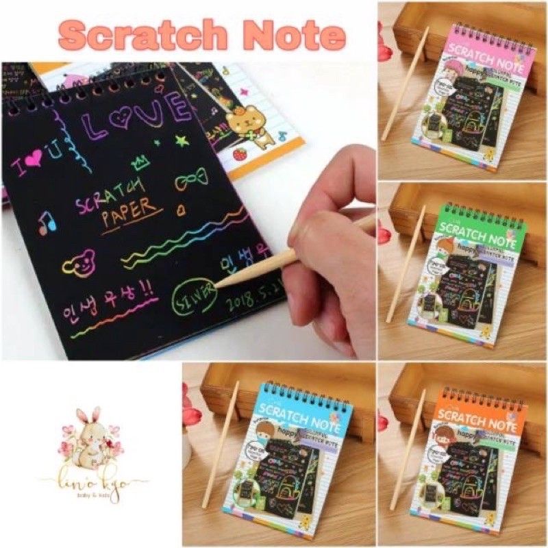Jual Scratch Book / Scratch Note Book Rainbow / Notebook Kertas Hitam ...