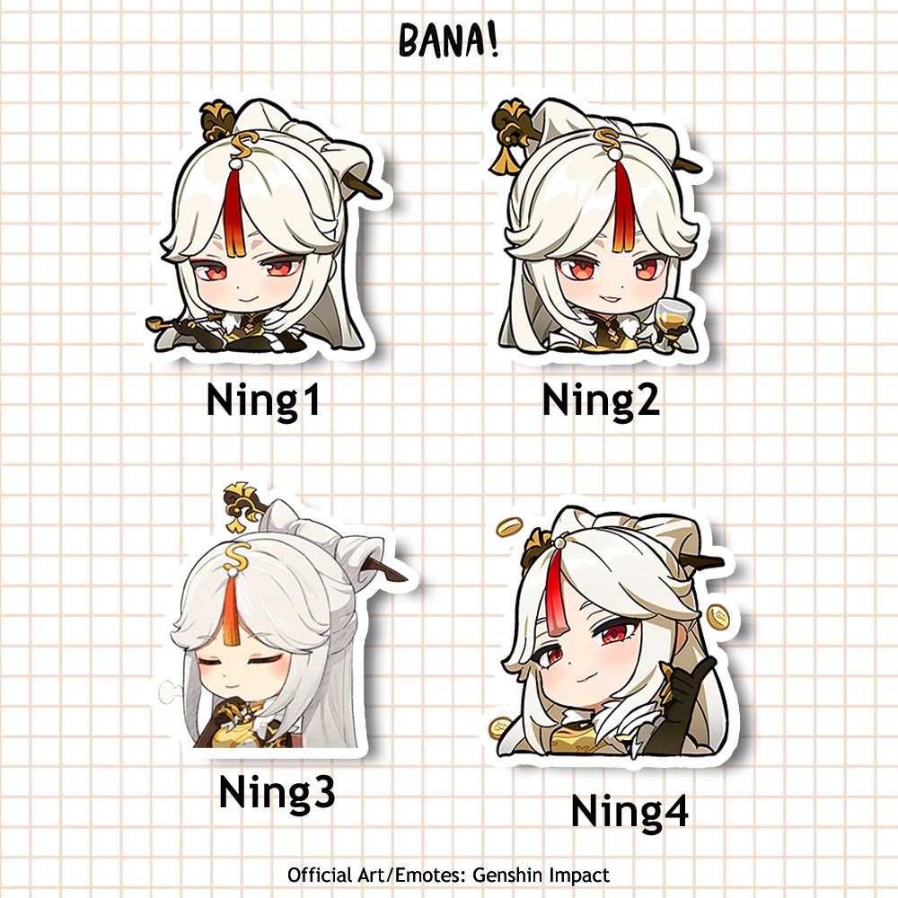 Jual Stiker Genshin Impact NINGGUANG Sticker ANIME Waterproof Bijian ...