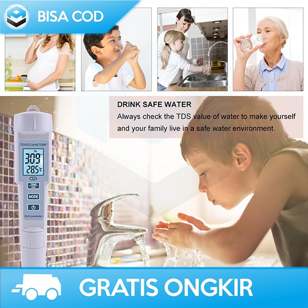 Jual ALAT UKUR PH AIR 3IN1 PH TESTER PENGUKUR KADAR KUALITAS AIR ...