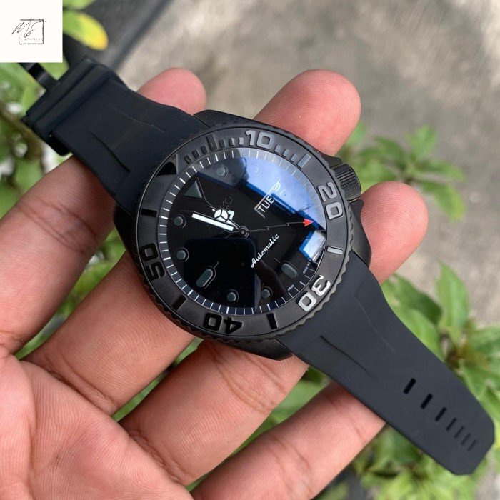 Jual Mod Seiko Yacht Master NH35 Automatic Seiko Mod Rubber Black | Shopee Indonesia