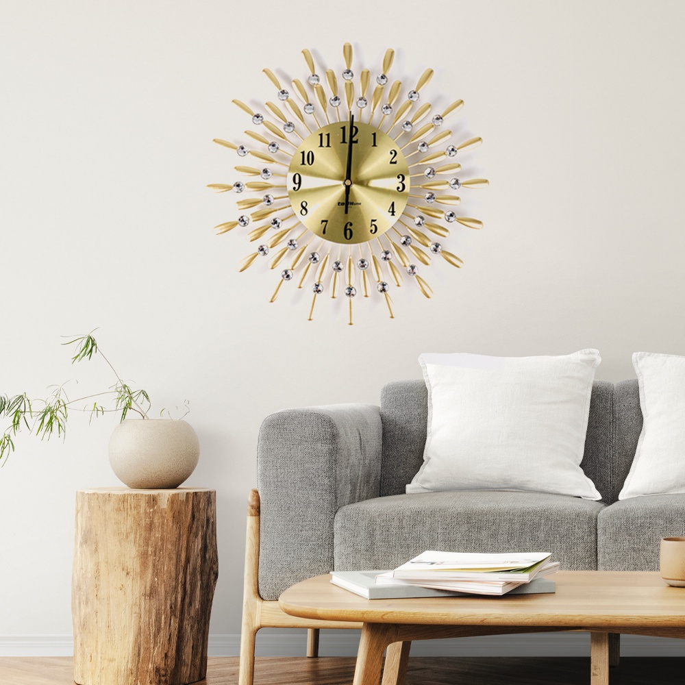 Jual Jam Dinding Taffhome 3D Model Estetik Luxury Diamond Mewah 37 CM ...