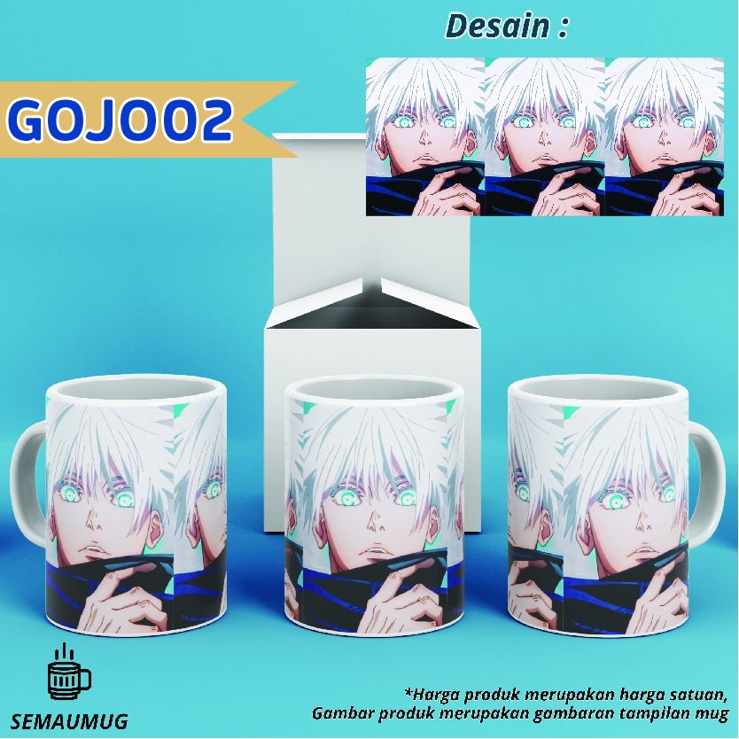 Jual MUG GOJO SATORU JUJUTSU KAISEN KADO HADIAH ANIME HAMPERS GELAS ...