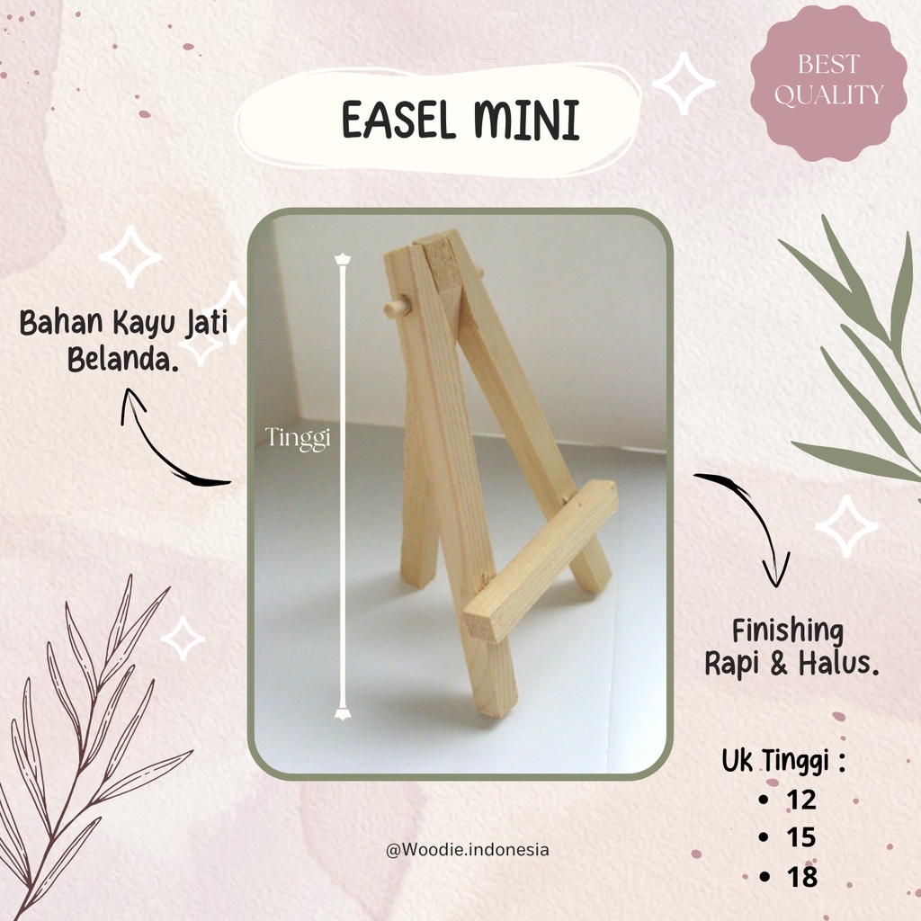 Jual Easel mini kayu mini wooden tripod stand canvas mini standing foto ...