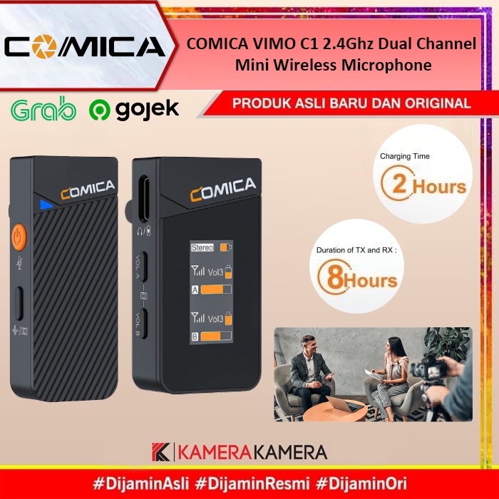 Jual COMICA VIMO C1 2.4Ghz Dual Channel Mini Wireless Microphone | Shopee Indonesia