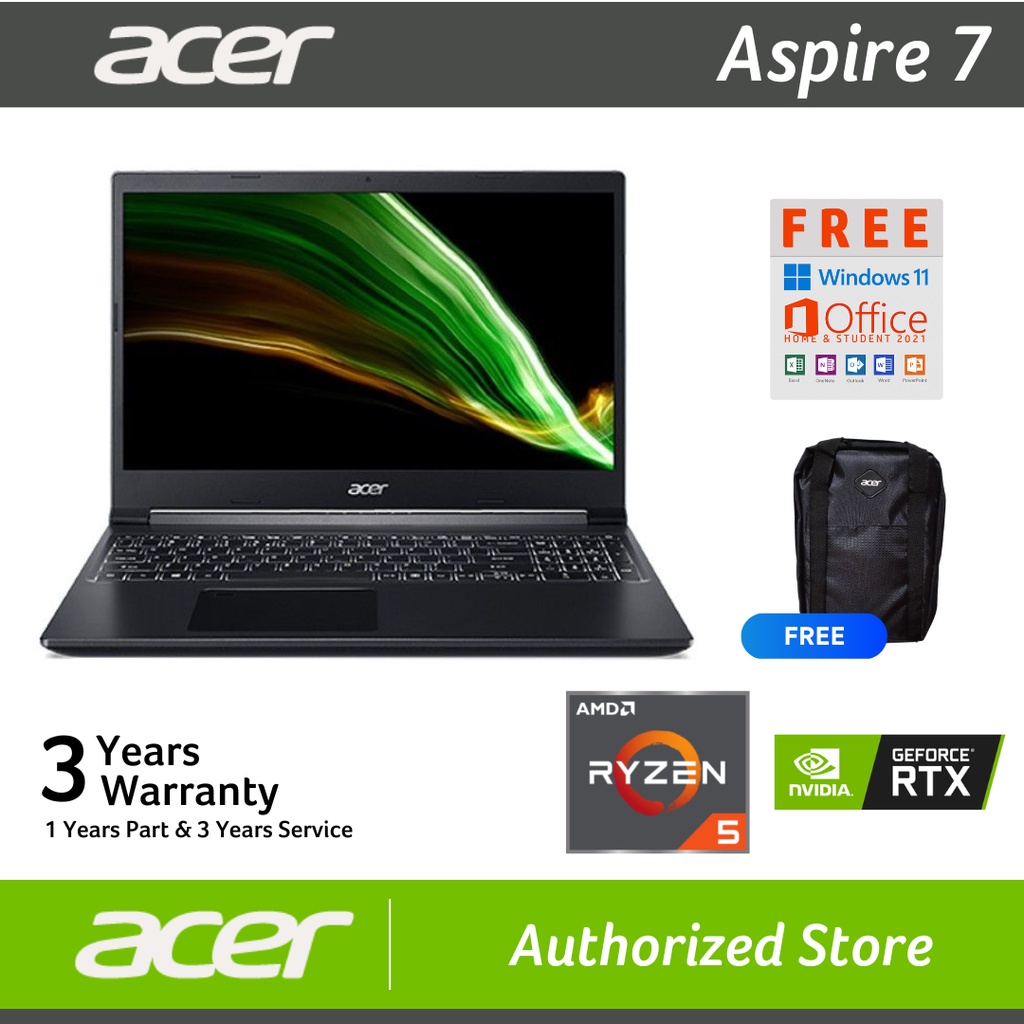 Jual Acer Aspire 7 A715-42G Ryzen 5 5500U-RTX3050-16GB-512GB SSD-Win 11 ...