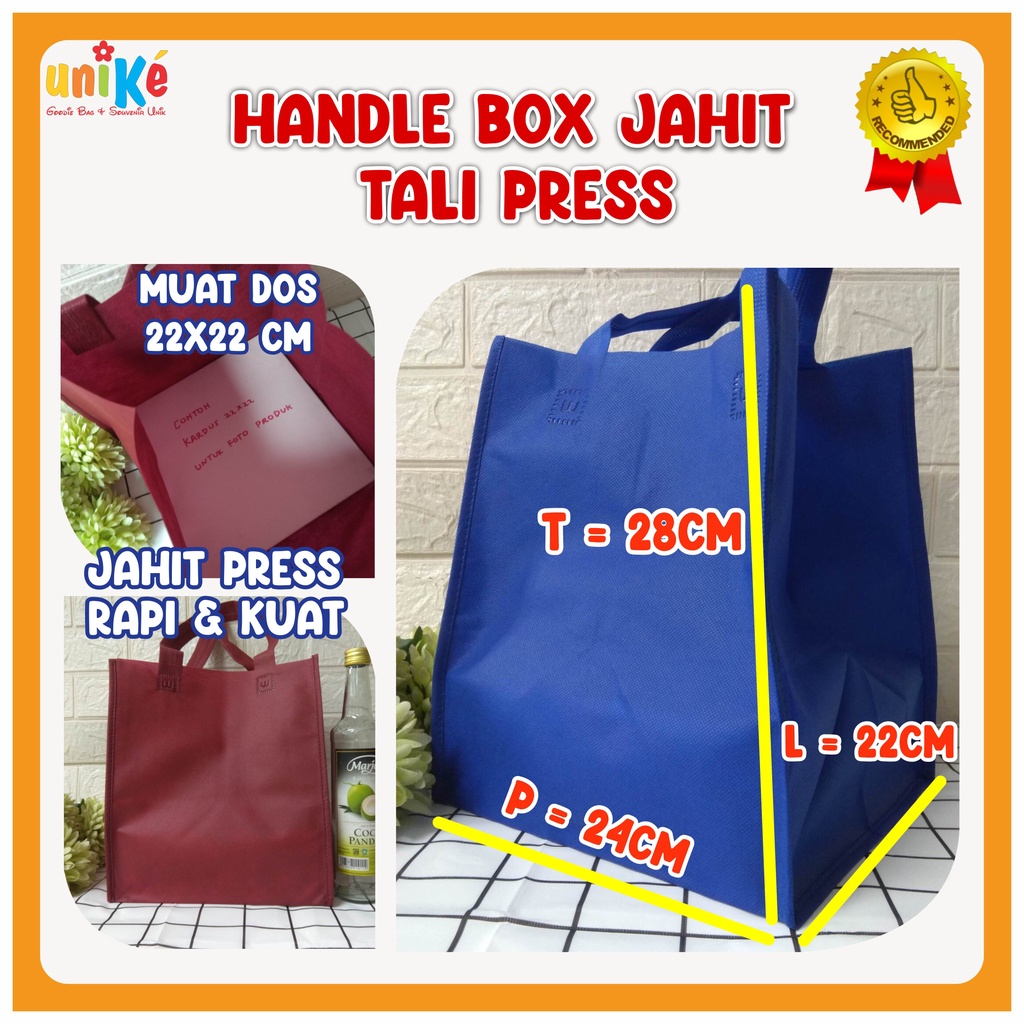 Jual Tas Spunbond Jahit Tali Press Box 22x22 Goodie Bag Nasi Kotak Goody Berkatan Shopping Bag ...