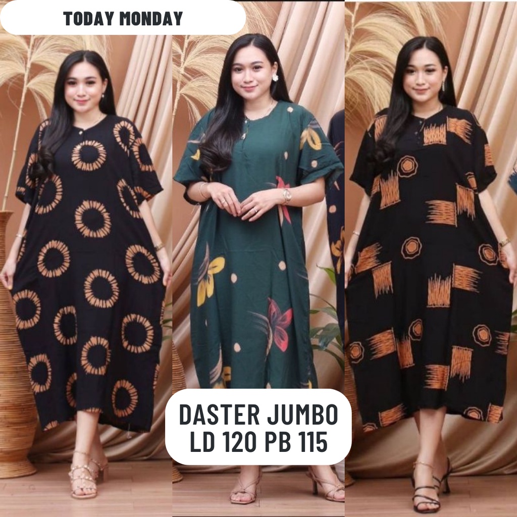 Jual Daster Jumbo Harian Rayon Lengan Pendek Busui Kancing Depan Ibu ...