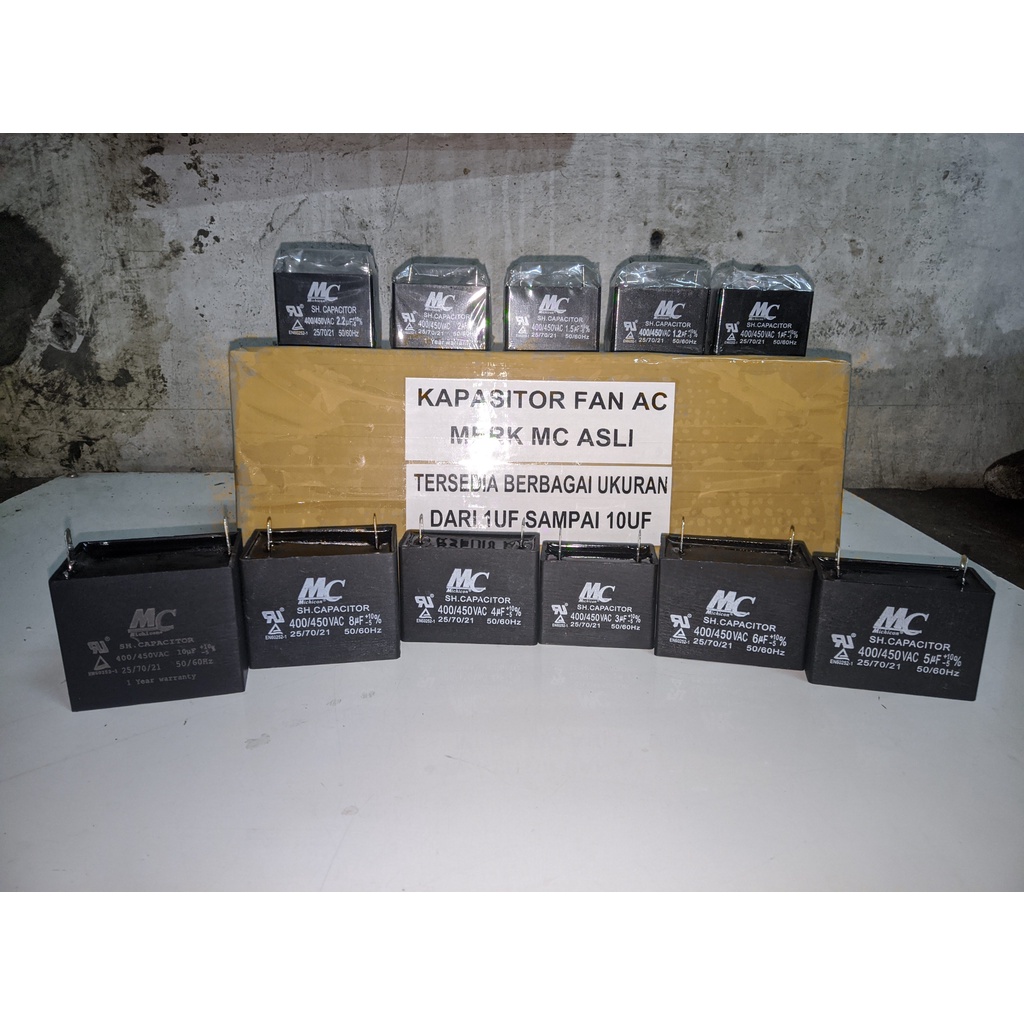 Jual KAPASITOR FAN AC Merk MC Original Berbagai Ukuran 1UF 1,2UF 1,5UF ...