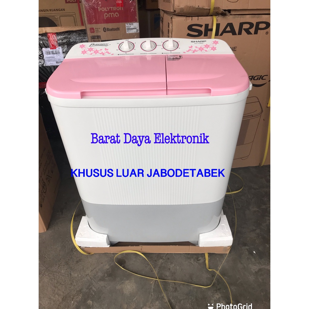 Jual MESIN CUCI SHARP 2 TABUNG ES-T70MW 7KG | Shopee Indonesia