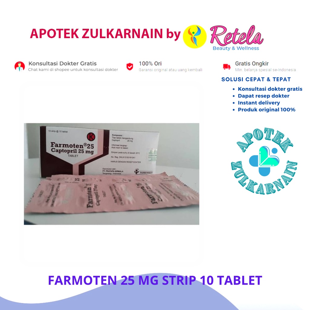 Jual Farmoten 25Mg 1 Strip 10 Tablet | Shopee Indonesia