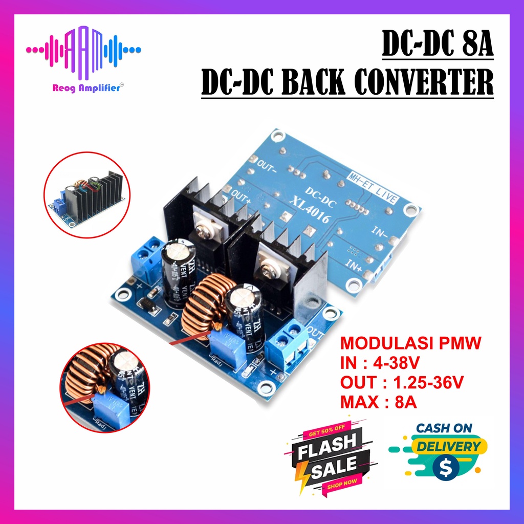 Jual XL4016 STEP-DOWN BOARD MODULE MAX 8A 200W DC-DC BUCK CONVERTER | Shopee Indonesia