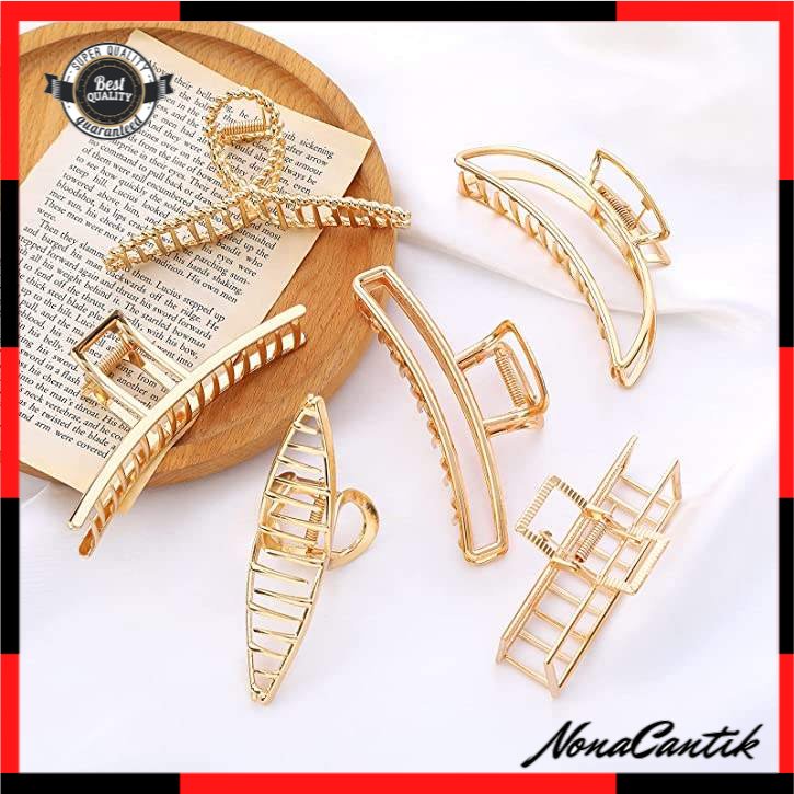Jual Jepit Rambut Salon Jumbo Bahan Besi Warna Emas Gaya Retro Korea ...
