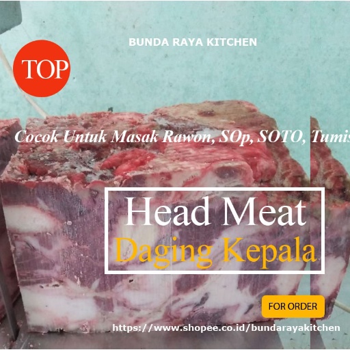 Jual HEADMEAT PREMIUM / DAGING SAPI KEPALA PACK HARGA 500GR MURAH ...