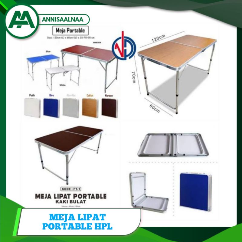 Jual [MEJA LIPAT PORTABLE] Meja lipat portable HPL koper serbaguna/Meja ...