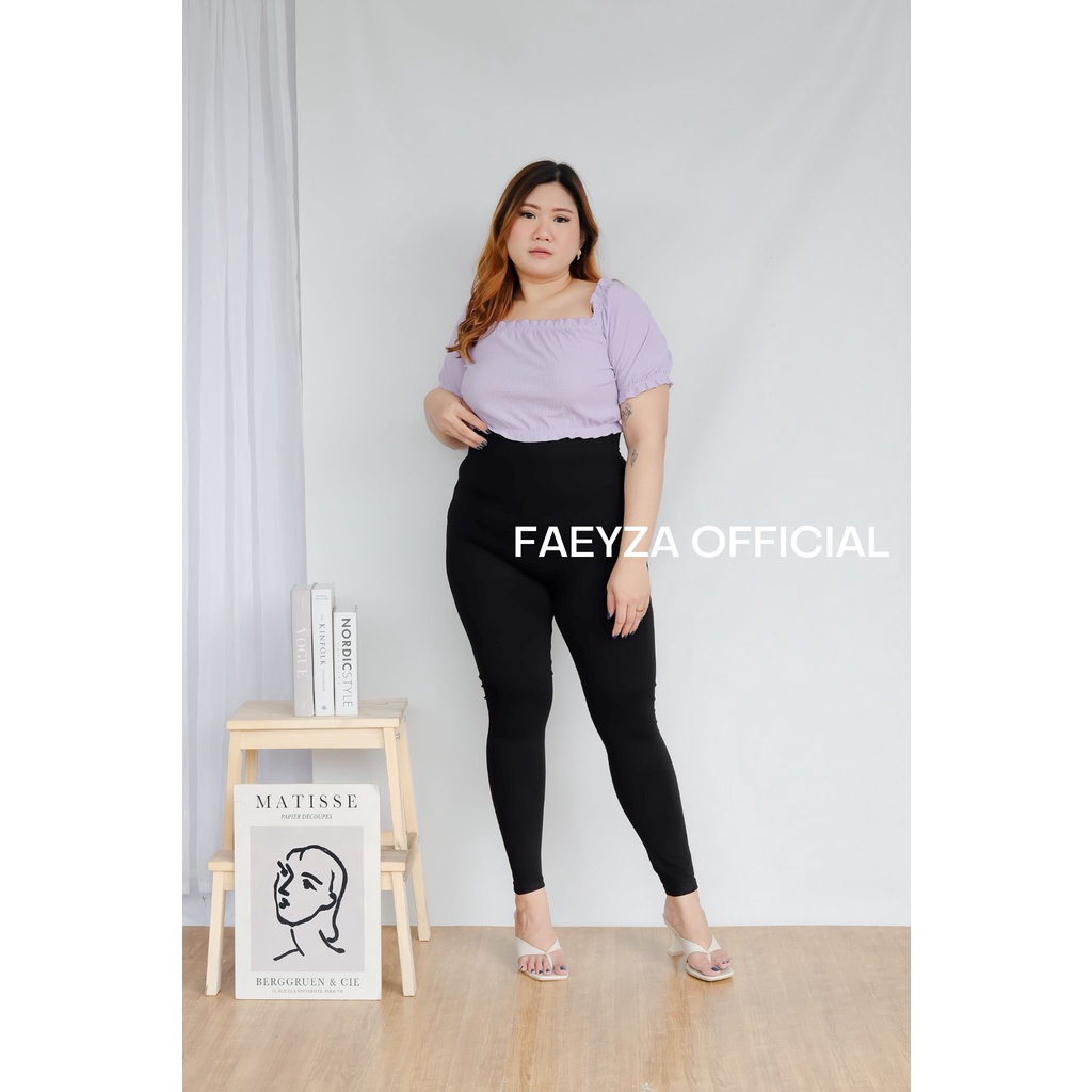 Jual Faeyza Celana Legging Wanita Basic Polos Big Size Jumbo Premium Tebal HW Panjang 4L 5L 6L ...