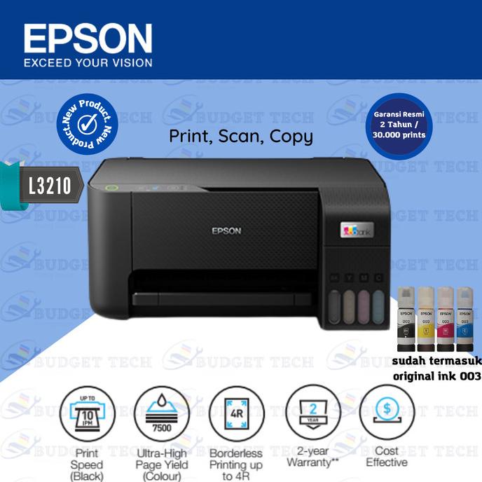 Jual Epson Ecotank L3210 All in One Printer Garansi Resmi pengganti L3110 | Shopee Indonesia