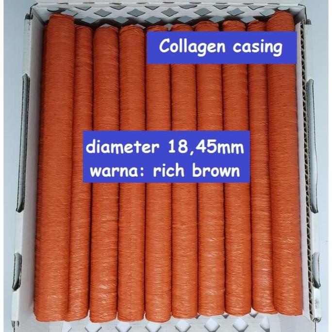Jual 18,45mm BROWN - CASING SOSIS COLLAGEN / KULIT SOSIS KOLAGEN HALAL ...