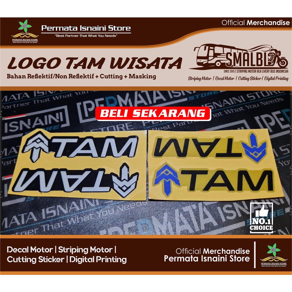 Jual Sticker Reflektif Logo Bus TAM WISATA Terbaru [NYALA] REFLECTIVE ...