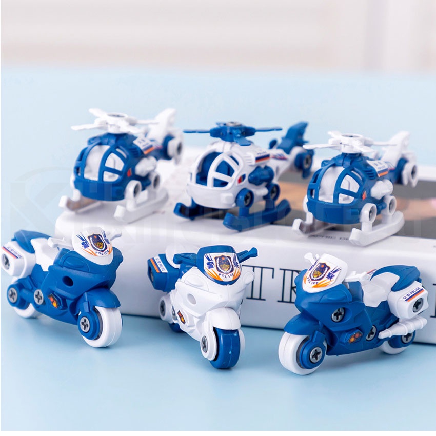 Jual Mainan Rakit Motor Helikopter Polisi Edukasi Toys Obeng Baut ...