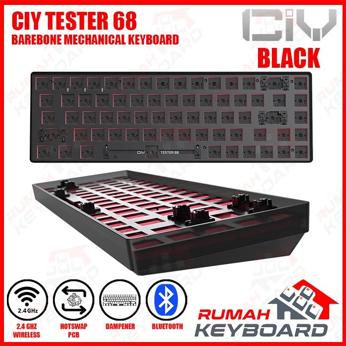 Jual CIY TESTER 68 - BAREBONE KEYBOARD - WIRELESS - BT - HOTSWAP ...
