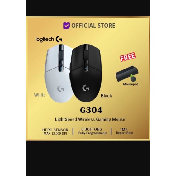 Jual Logitech G304 Lightspeed Wireless Gaming Mouse - Logitech G-304 - Hitam | Shopee Indonesia