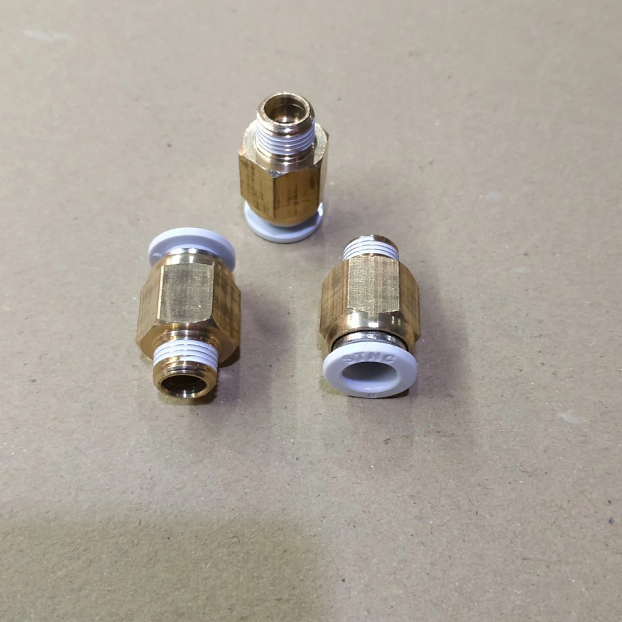 Jual PC 14 x 1/2" fiting tube pu nepel conector angin stnc/ Fitting ...