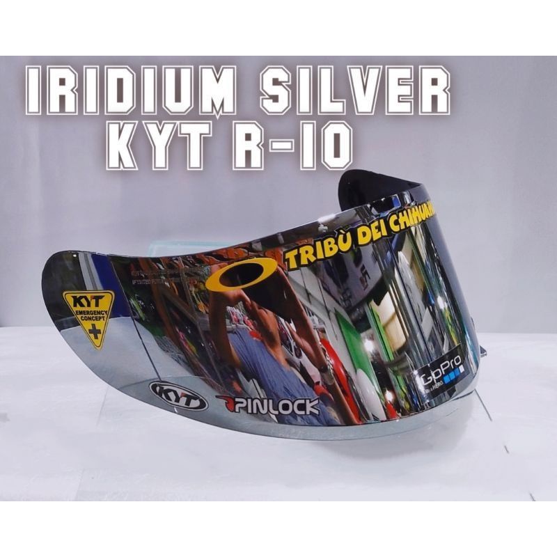 Jual COD Flat Visor Iridium Gold Biru Silverado pelangi KYT RC7 R10 ...