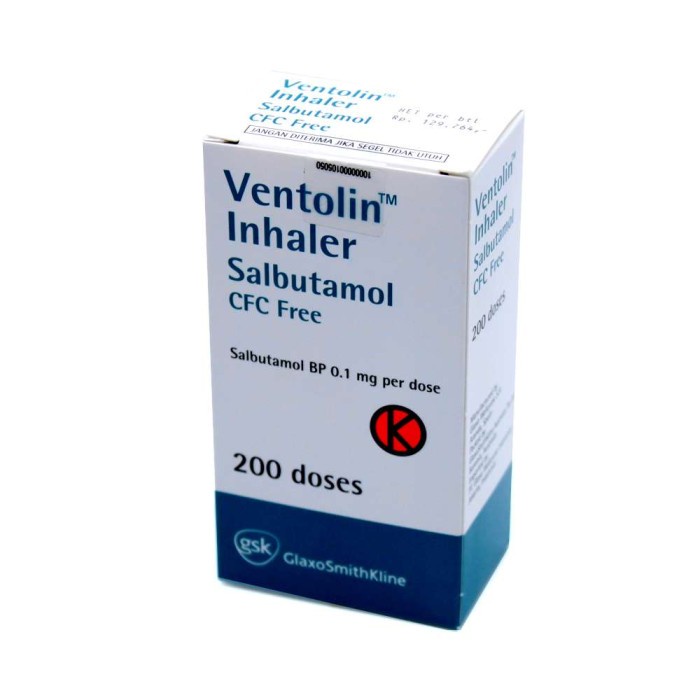 Jual VENTOLIN INHALER 100 MCG 200 DOSIS/ SALBUTAMOL/SESAK NAFAS / ASMA ...
