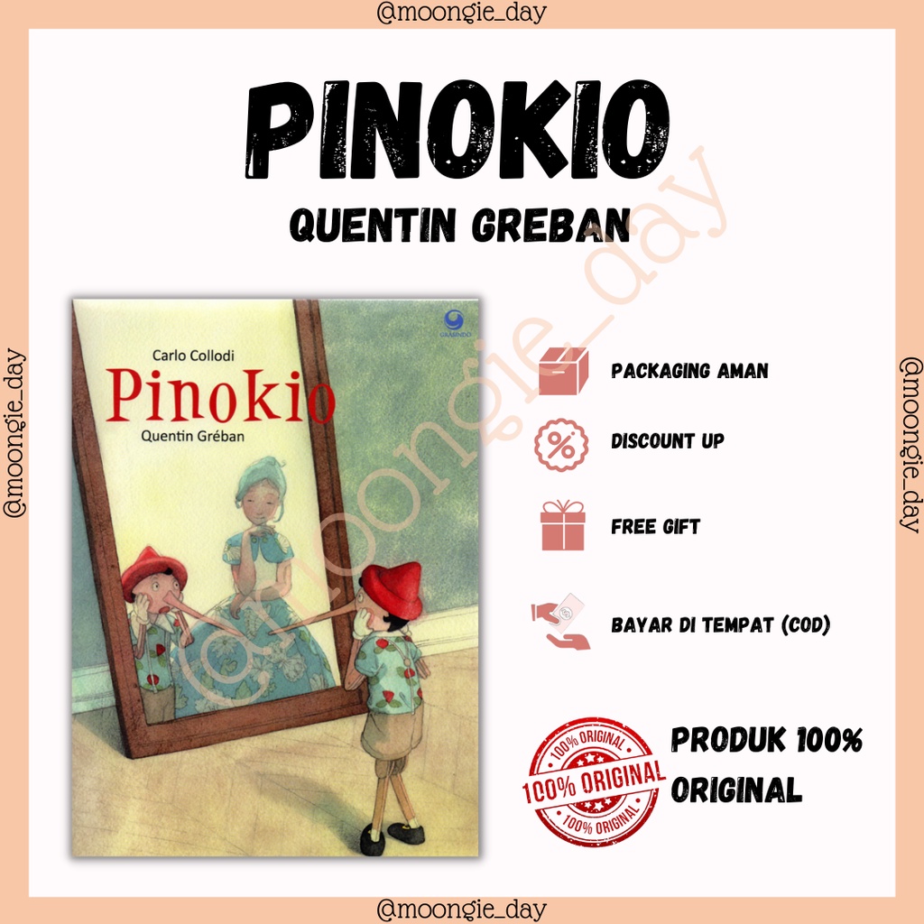 Jual BUKU ANAK PINOKIO BY QUENTIN GREBAN (BARU/ORI) | Shopee Indonesia