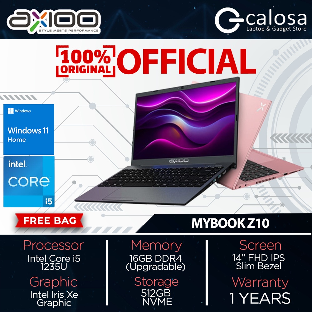 Jual Laptop Axioo Mybook Z10 Intel Core i5 Gen12 1235U RAM 16GB SSD 512GB 14 Inc FHD IPS WINDOWS ...