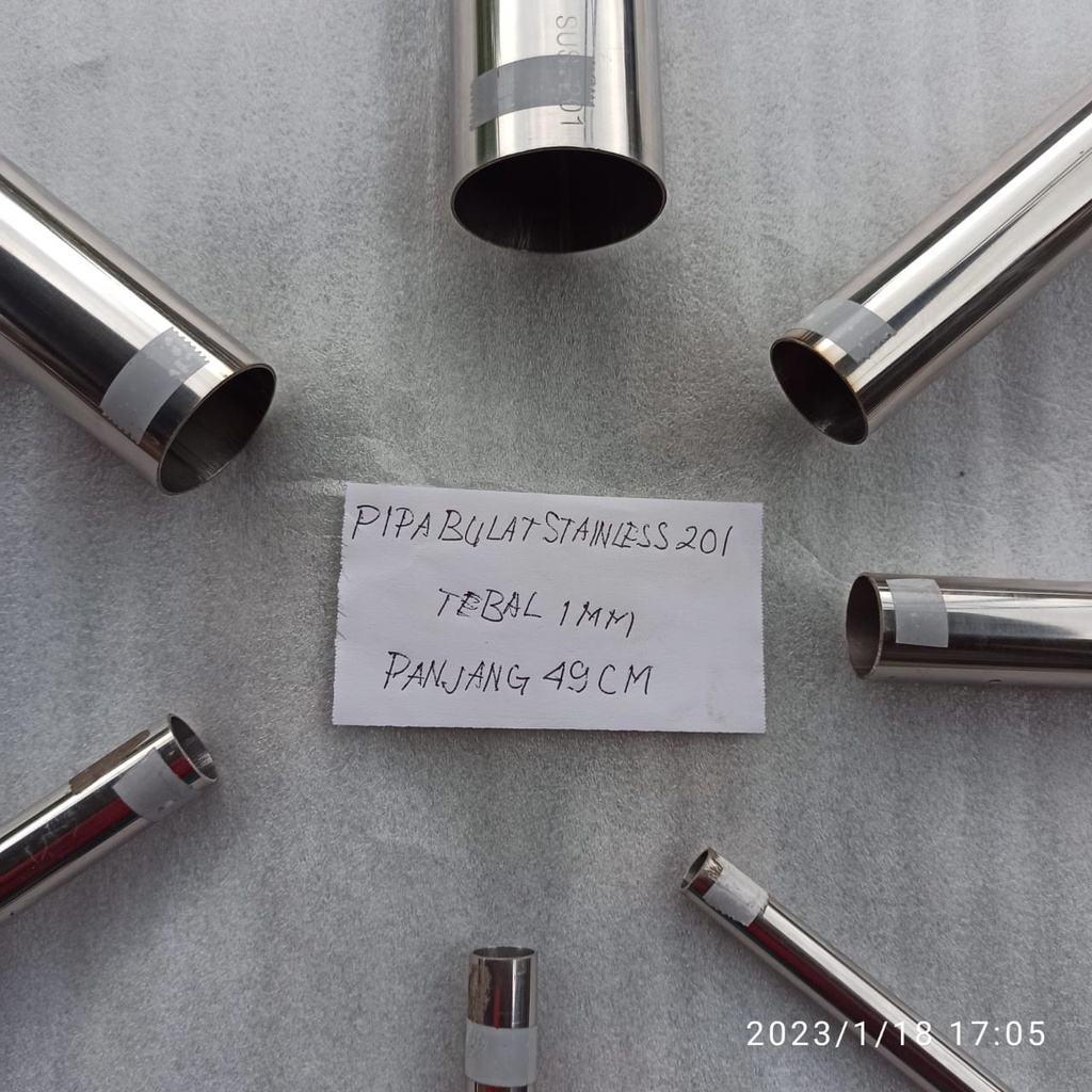 Jual Pipa Bulat Stainless 201 Tebal 1 mm Panjang 49 cm | Shopee Indonesia