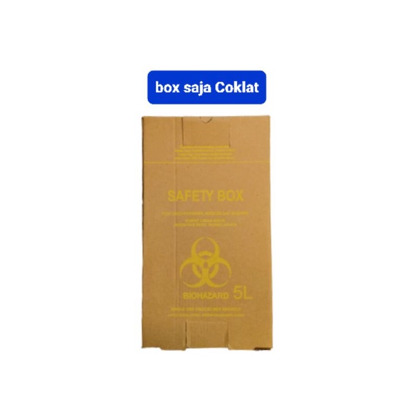 Jual Safety box medis 5 liter tempat limbah medis warna coklat box saja ...