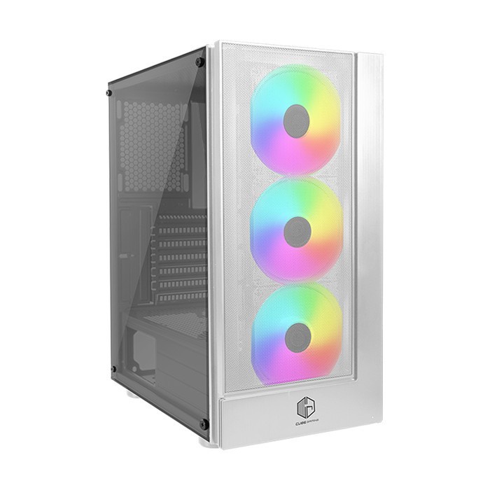 Jual CUBE GAMING LICH WHITE +3 RGB FAN- PC CASE CASING MID TOWER PUTIH ...
