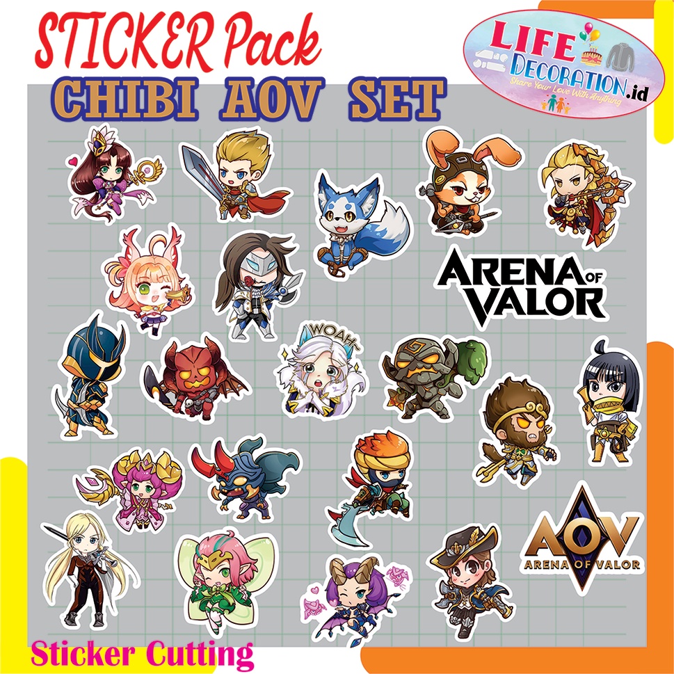 Jual STIKER ARENA OF VALOR CHIBI / STICKER PACK AOV | Shopee Indonesia
