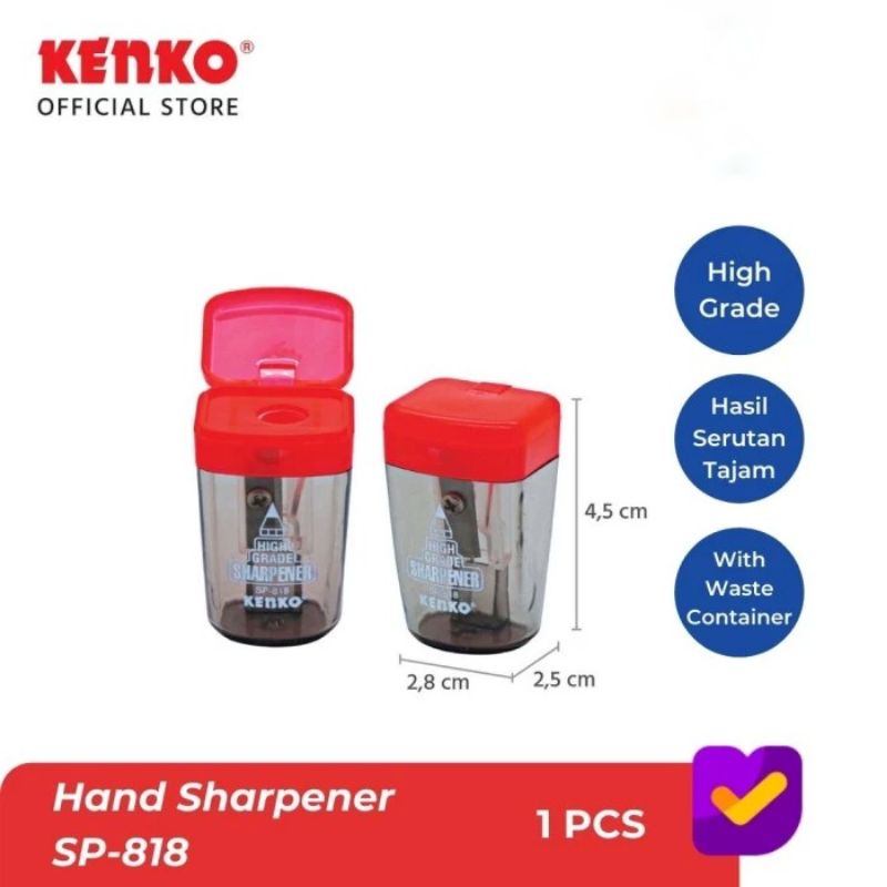 Jual Rautan Pensil Kenko SP - 818 High Grade Sharpener Lengkap dengan Penutup Berkualitas (PCS ...