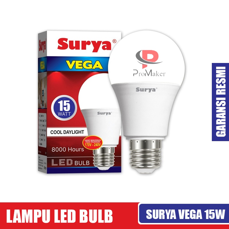 Jual Lampu Led Bulb Surya Vega 15 Watt Cool Day Light Putih SNI Original | Shopee Indonesia