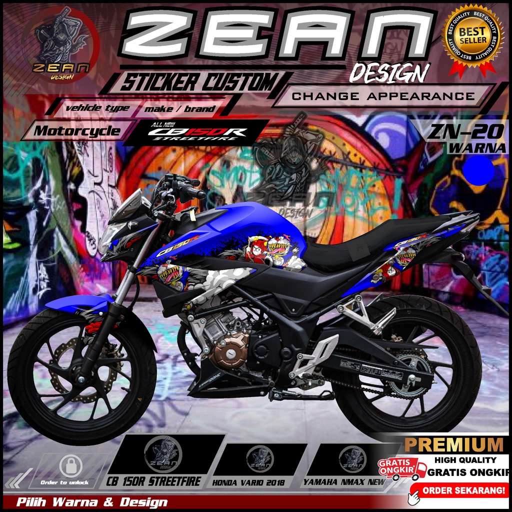 Jual (COD) Decal Sticker Striping Motor CB 150R Streetfire Fullbody ...