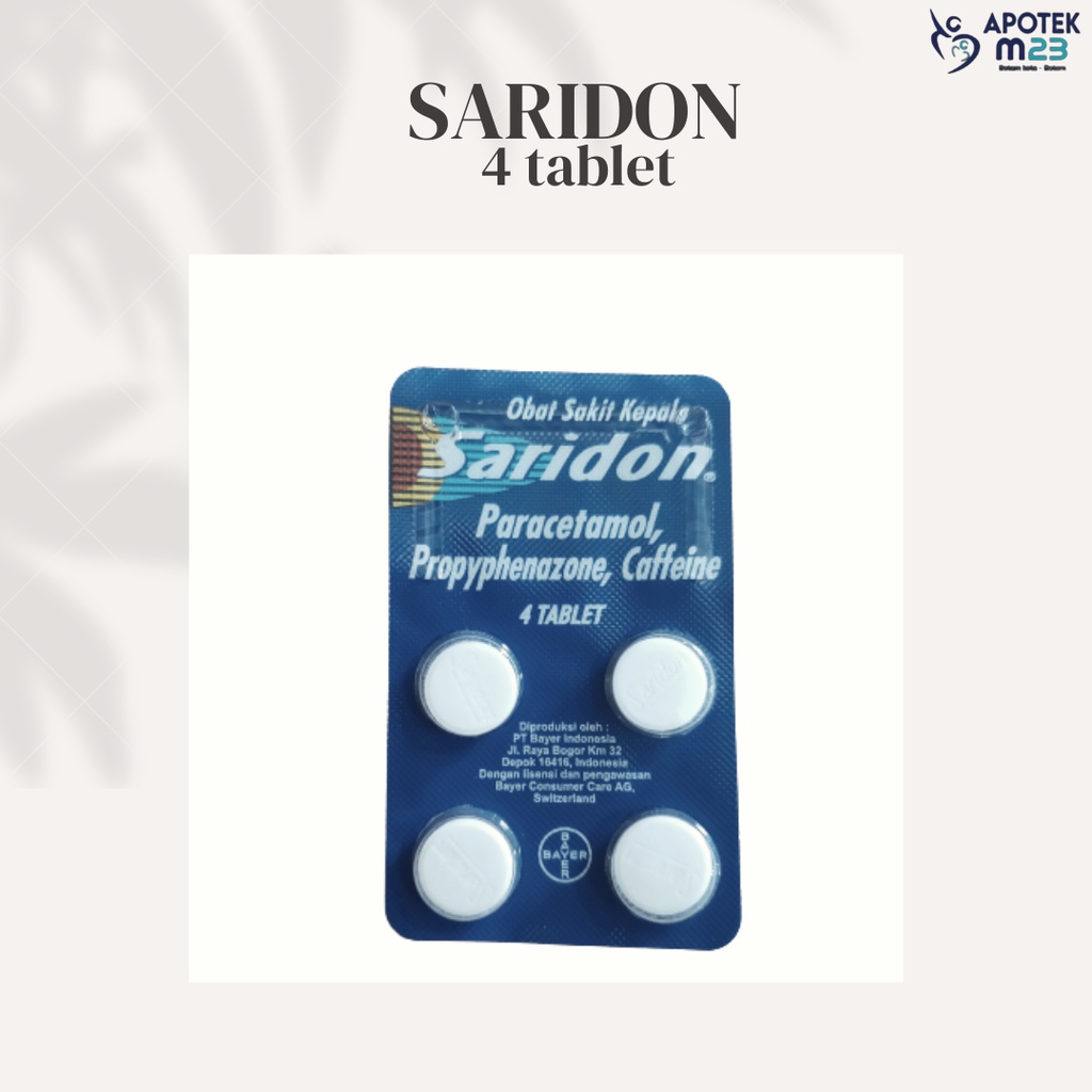 Jual Saridon 4 Tablet - Obat Demam, Sakit Kepala, Nyeri Haid | Shopee ...