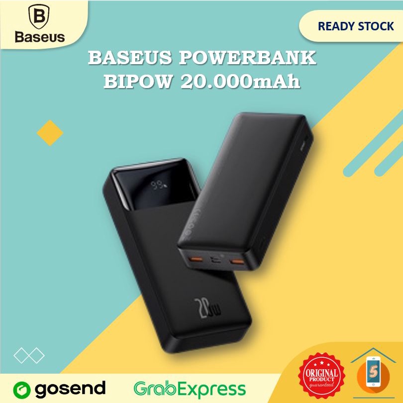 Jual Baseus Bipow Powerbank 20000mAh 20W Digital Display Fast Charging Power Bank | Shopee Indonesia