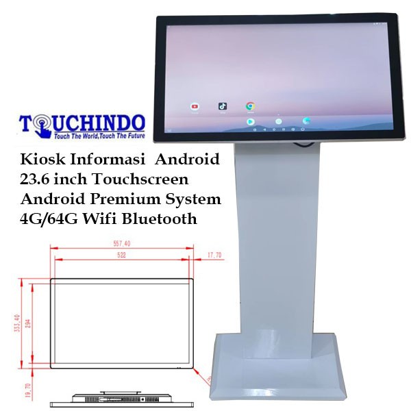 Jual Kiosk Informasi Touchscreen 23.6 inch Standing+ Android Premium ...
