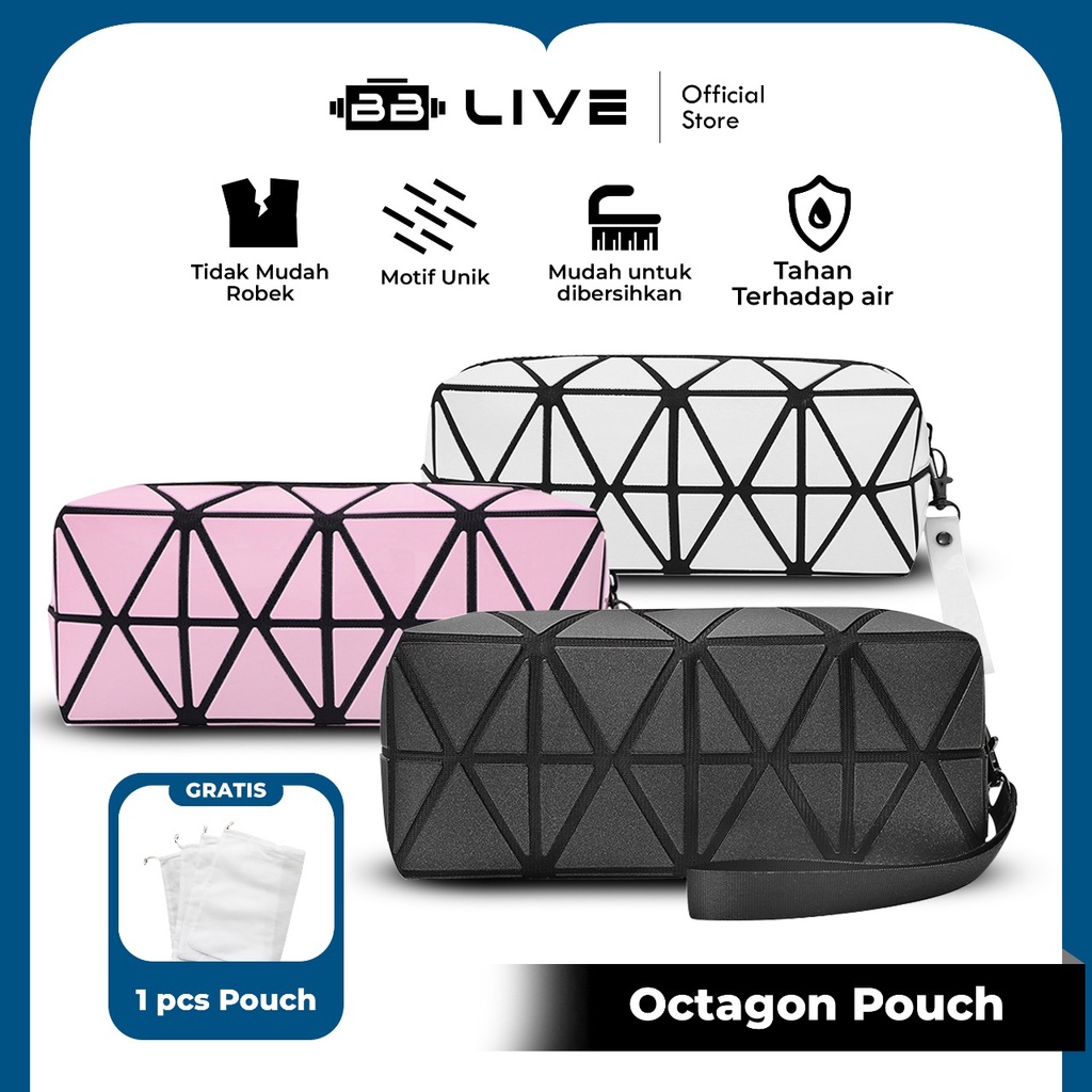 Jual BB Live Dompet Octagonal Pouch Wanita / Dompet Serbaguna Make Up ...